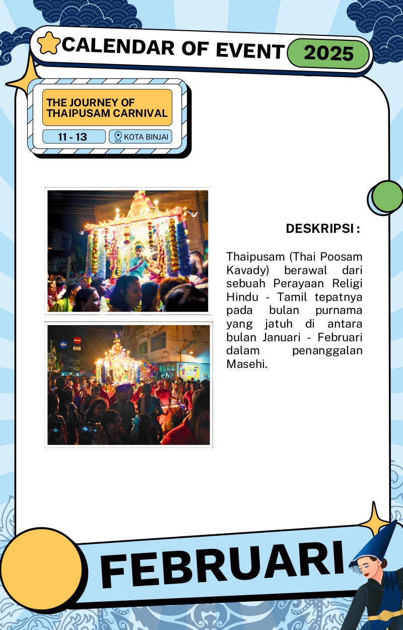 Calendar of Events 2025 – DISBUDPAREKRAF SUMUT