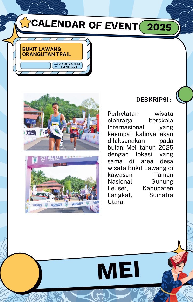 Calendar of Events 2025 – DISBUDPAREKRAF SUMUT