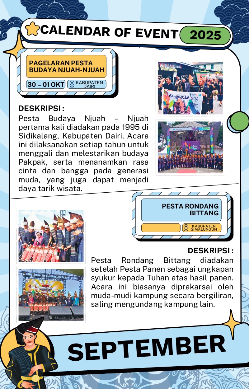Calendar of Events 2025 – DISBUDPAREKRAF SUMUT