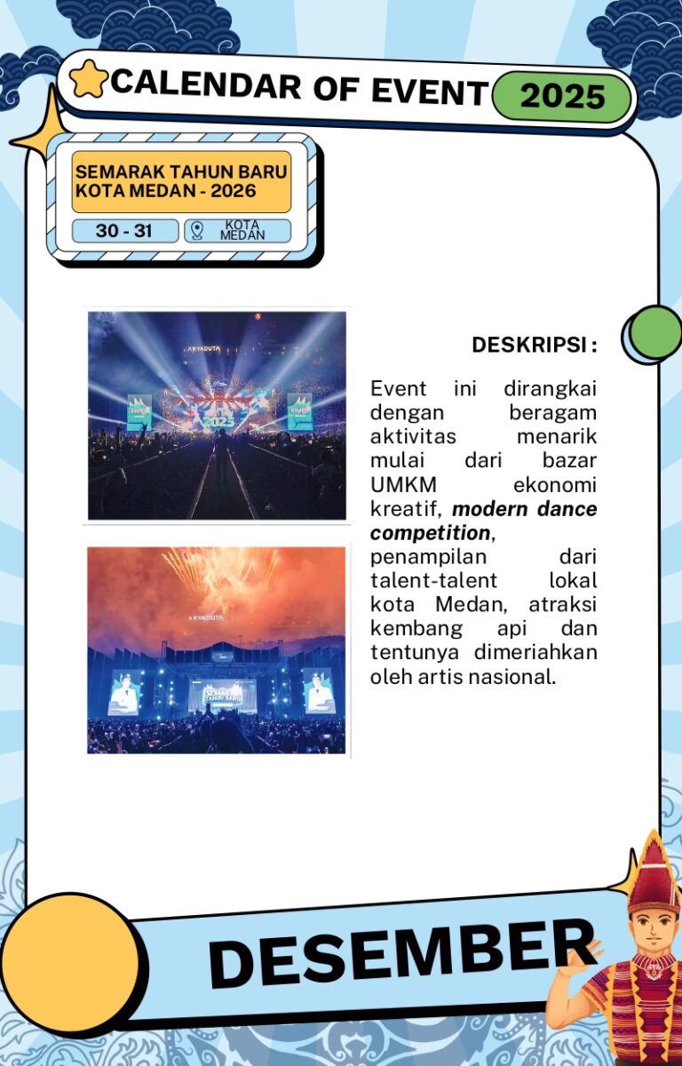 Calendar of Events 2025 – DISBUDPAREKRAF SUMUT